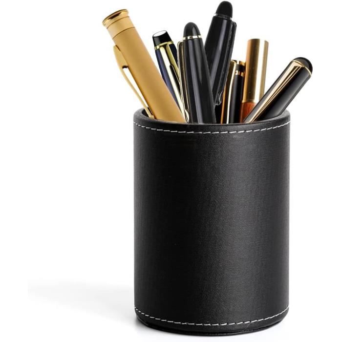 Pot A Crayon Bureau En Cuir, Porte Stylo Bureau Pot Stylo Bureau, Porte ...