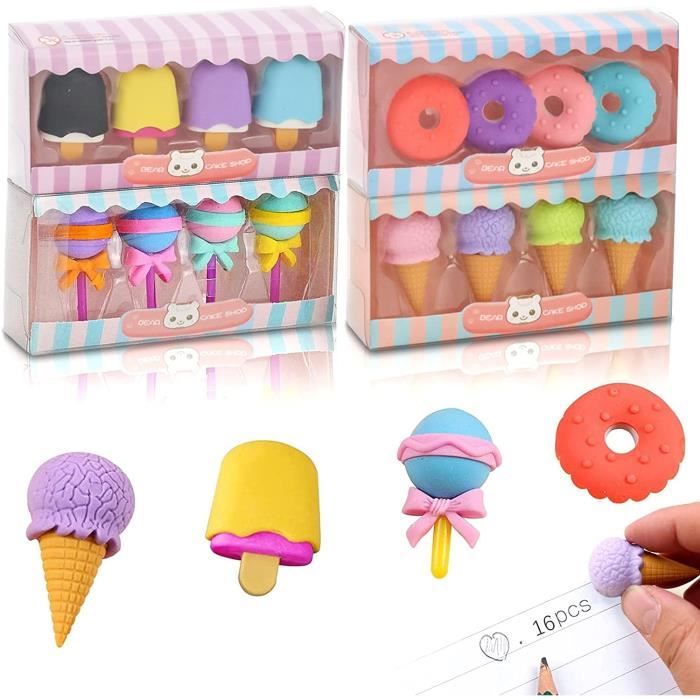 WEYE-Gommes Mignonnes, 16 Pièces Gommes en Caoutchouc Gommes Enfants ...