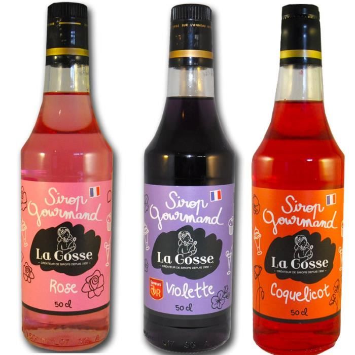 Sirops fleuris, coquelicot, rose, violette - Cdiscount Au quotidien