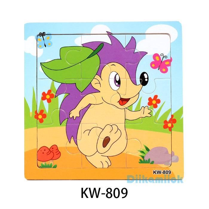 KW-809 - Puzzle De Cognition En Bois Pour Bébé, Jouets En Bois Pour Enfants, 9 Pièces, Animal ...