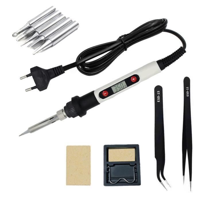Poste a souder,fer à souder électrique 80W,avec écran LCD,Kit d'outils de soudage à température ...