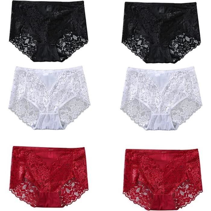 Culotte Sexy en Dentelle pour Femme, Sous-Vêtement de Grande Taille, Intime, Plus Riche, 6 S25 ...