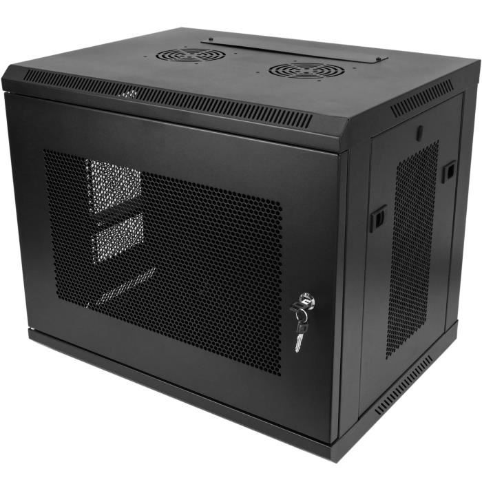 CableMarkt - Rack mural19 09U F450 Gamme CableMarkt SOHO avec porte et ...