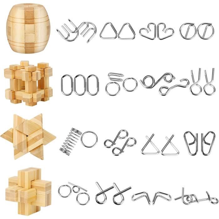 Mini Casse-Tête Puzzle En Métal Et Ensemble De Casse-Tête En Bois Iq ...