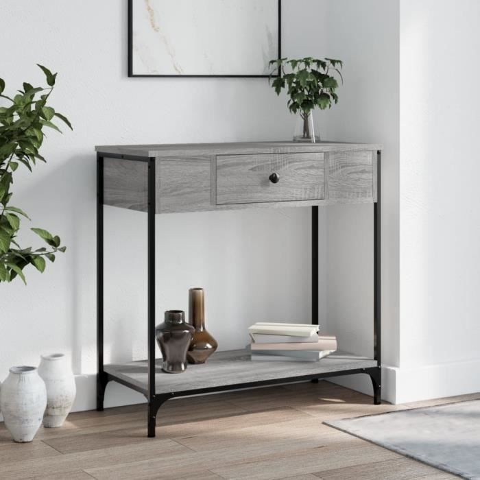 TABLE CONSOLE - CONSOLE EXTENSIBLE - Table console sonoma gris 75x34 ...