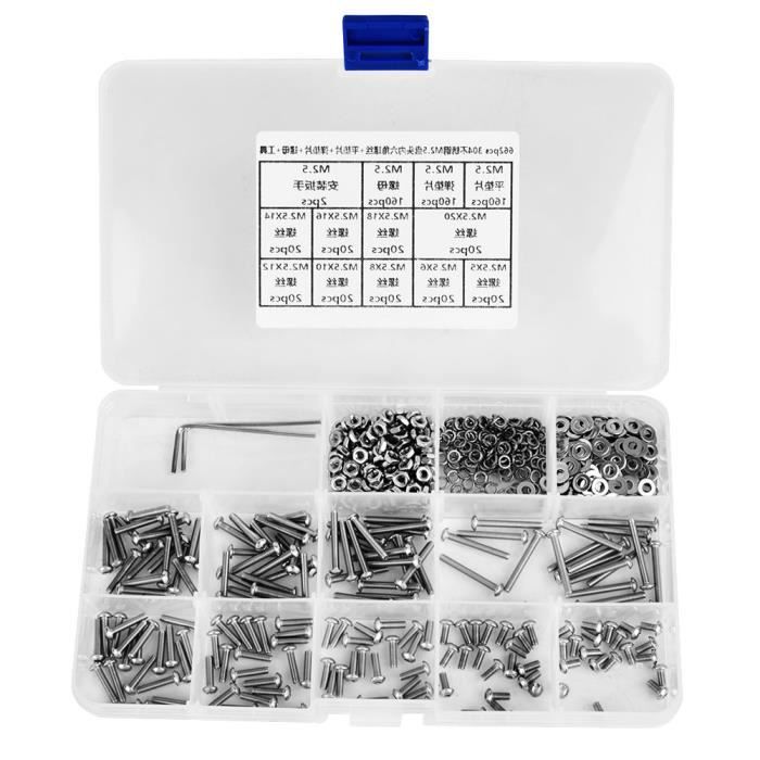 Kit de vis à six pans creux, ensemble de quincaillerie en métal ...