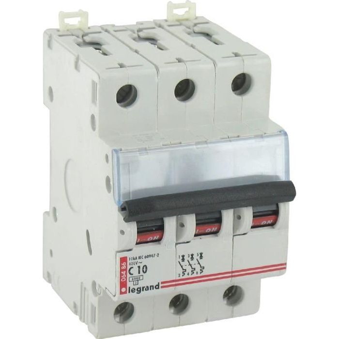 Disjoncteur magnéto-thermique type C Legrand Tripolaire 400 V coupure ...