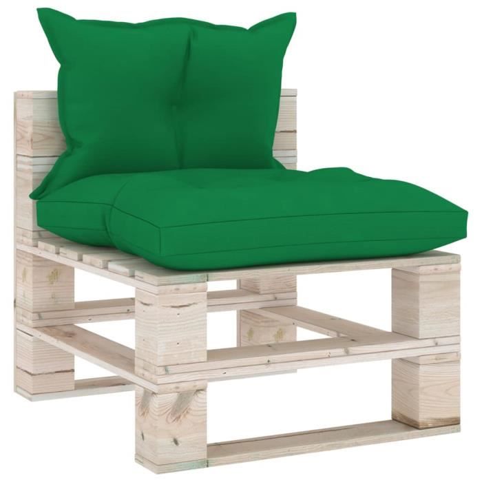 SOFA DE JARDIN - UMR - Vert Canapé de milieu palette de jardin - avec coussins Bois de pin ...