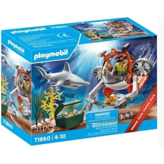 Playmobil 71860 Chasse au trésor avec sous-marin, Les explorateurs ...