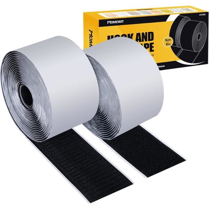 Scratch Autocollant Large, 5M ×50Mm Bandes Adhésives Extra Fort,5M Hook ...