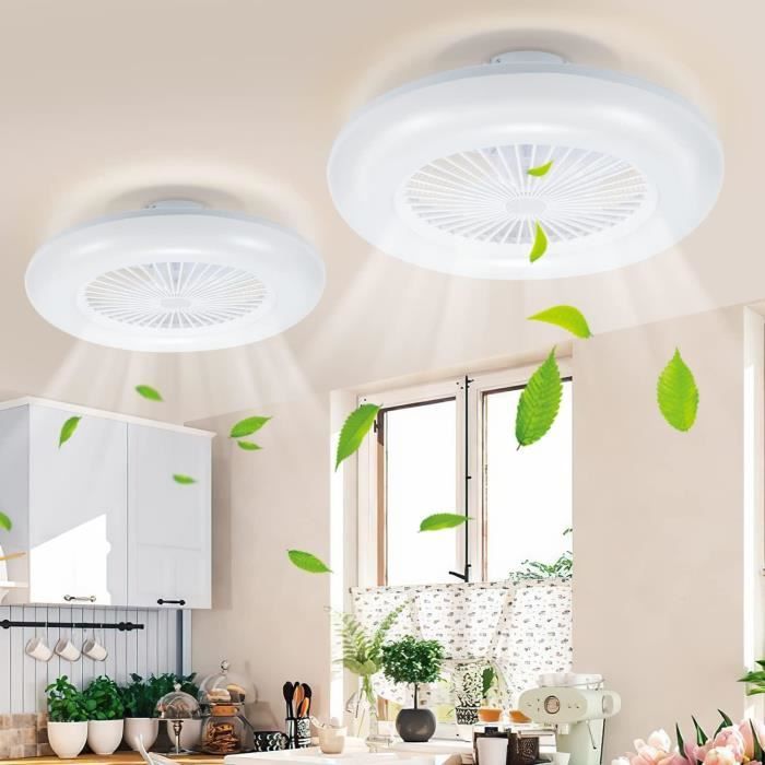 Lospitch 2pcs 80W Ventilateur de plafond avec éclairage, LED Fan ...