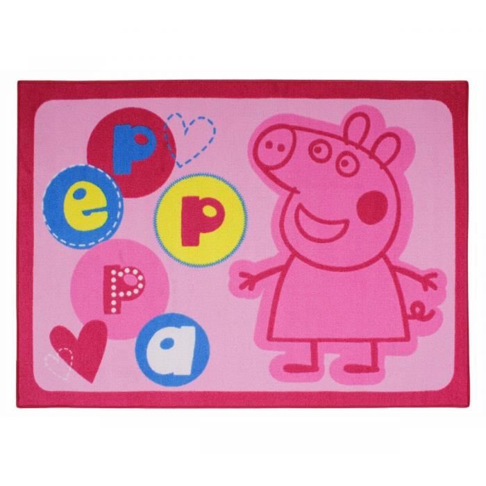 Tapis enfant peppa pig rose - Cdiscount Maison