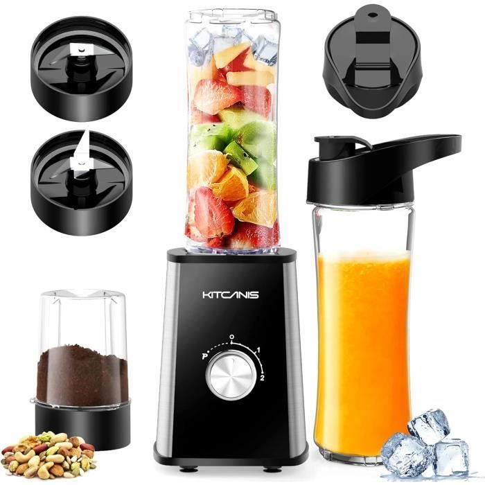Mini Smoothie Maker 3 En 1 600 W Mixeur Électrique 3 Vitesses Réglables ...