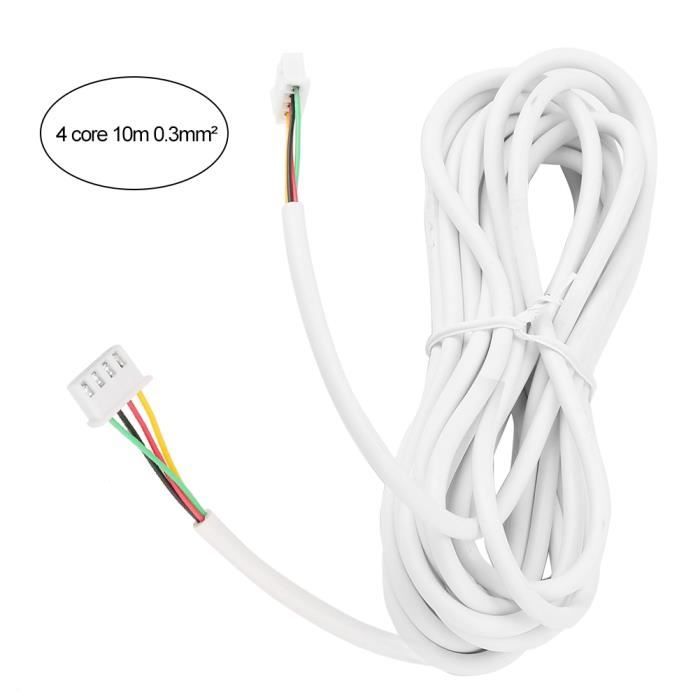 Câble de sonnette d'interphone Câble de cuivre flexible rond de 10m 0 ...