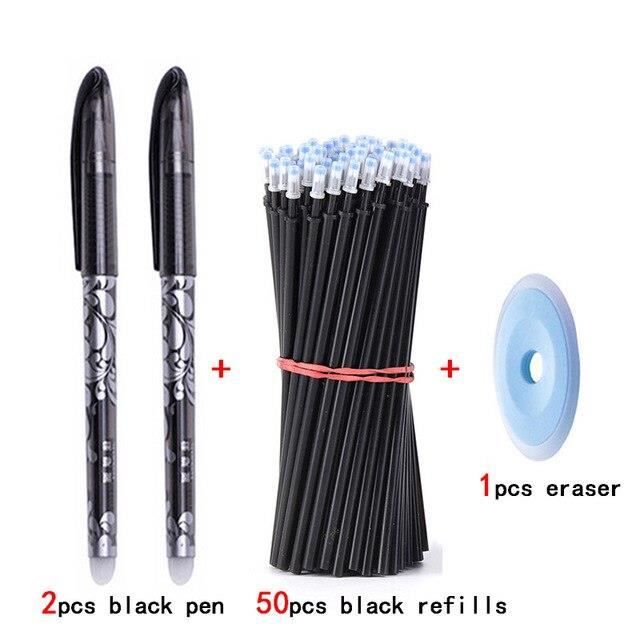 STYLO,53pcs black set--Ensemble de stylos à encre effaçable et lavable ...