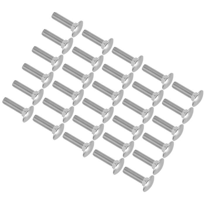 Zerone boulons de carrosserie 30 pièces M8x1.25 boulon à vis A2 tasse en acier inoxydable carré ...