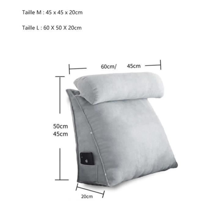 Coussin triangulaire pour lit de lecture, dossier de canapé,coussin ...