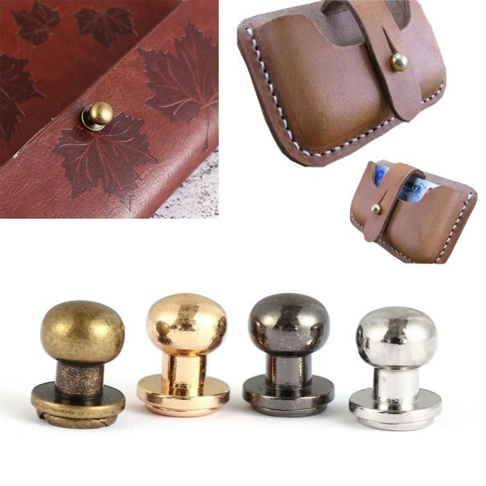 Rivets,10 pièces cuivre rond vêtement Rivets moine tête vis laiton clou ...