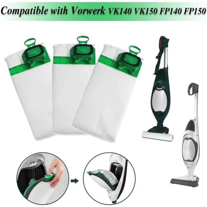 12 Sacs Pour Vorwerk Kobold Vk140 Vk150 Fp140 Fp150 Aspirateurs ...