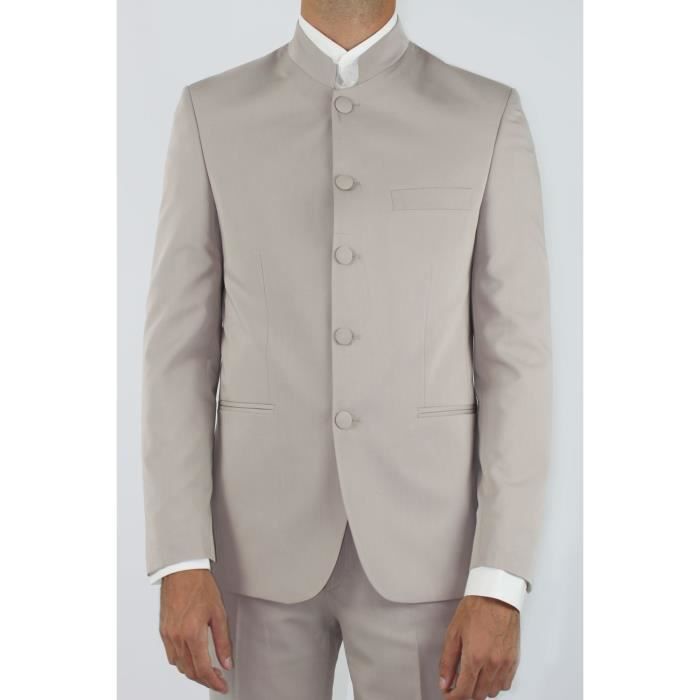 Costume col mao Beige Homme Beige - Cdiscount Prêt-à-Porter
