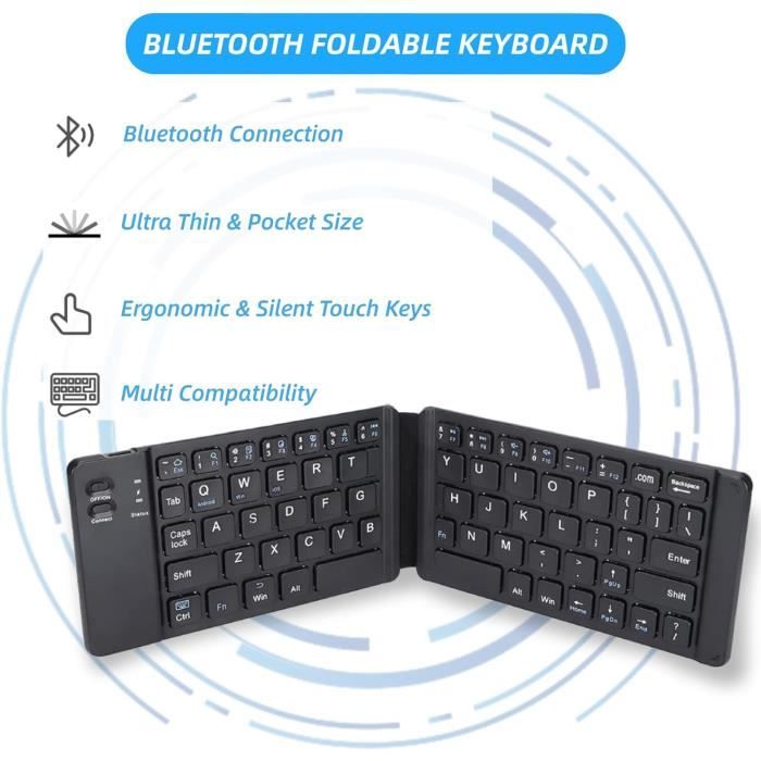 Mini Clavier Bluetooth Pliant Sans Fil, Clavier Portable Pour Tablette ...