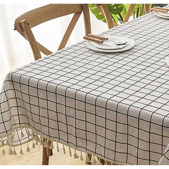 Nappe Salon Table Basse, Coton Treillis Nappe Pour La Cuisine Café ...