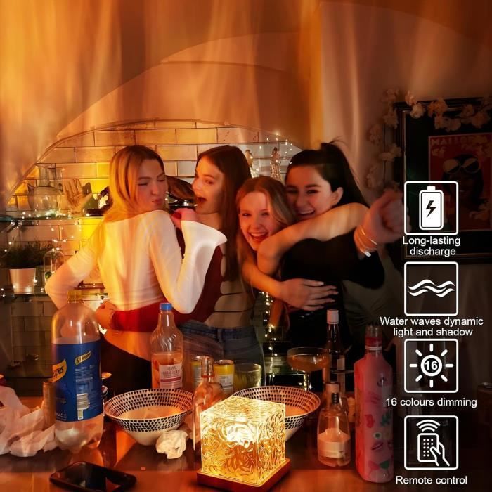 Aurore Projecteur Ciel Etoile, 16 Couleurs Cube Cristal Lampe Aurore Boréale, Veilleuse ...