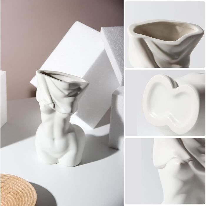 Vase En Céramique Blanc Mat Pour Femme-Corps D'Art-Buste Moderne ...
