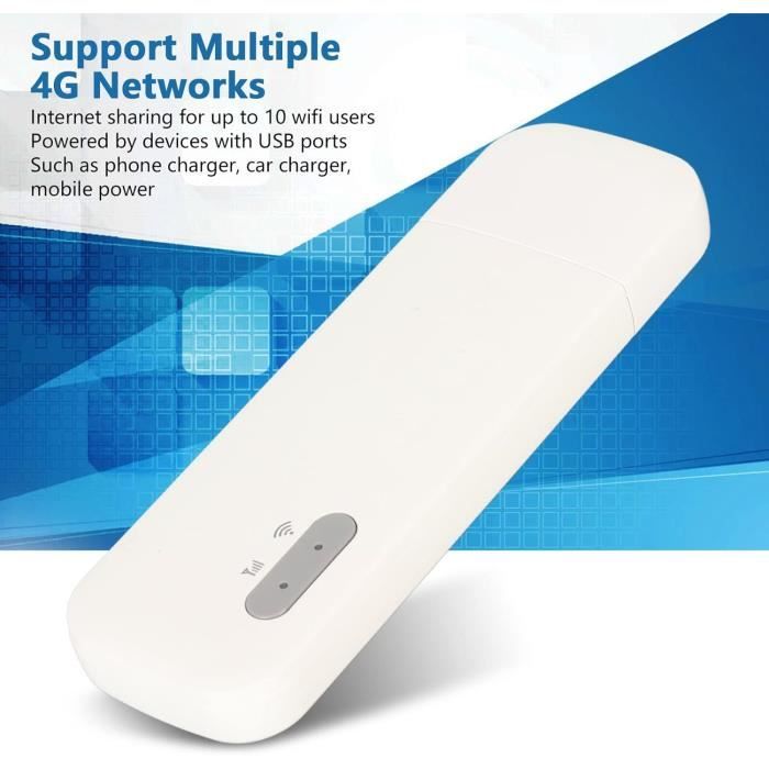 4G LTE USB Dongle Modem Stick Adaptateur WiFi Routeur 4G avec Fente pour Carte SIM, Voiture ...