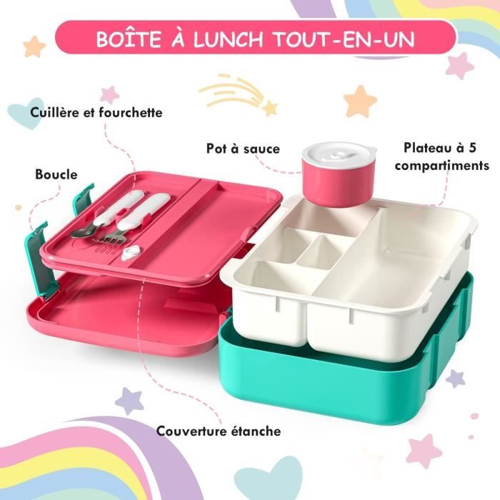Lunchbox Enfants Filles, Lunch Box Enfant, 1250Ml Bento Box Enfants ...