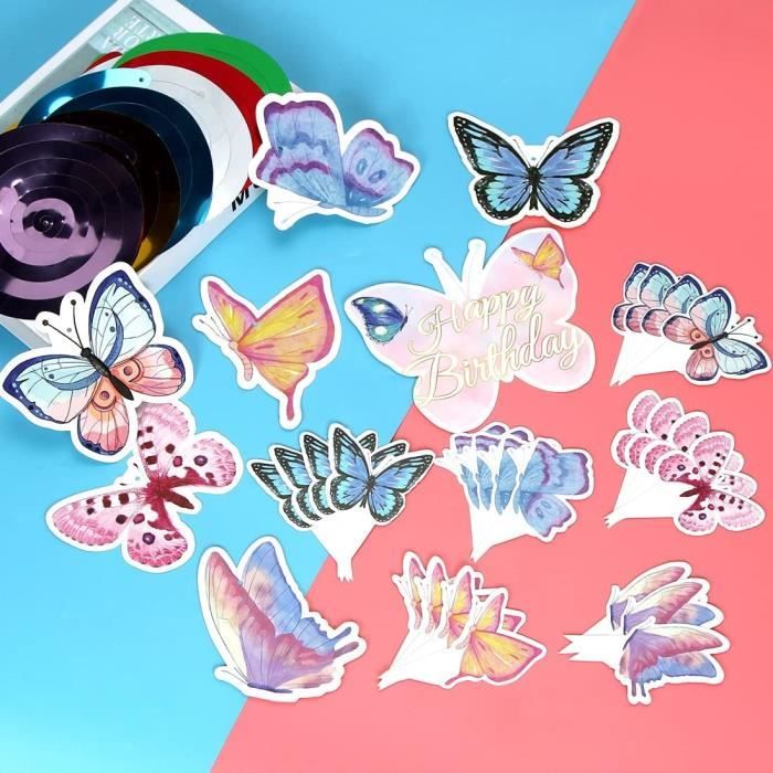 Anniversaire Papillon Fille, 56 Pièces Kit Anniversaire Papillon, 25 ...