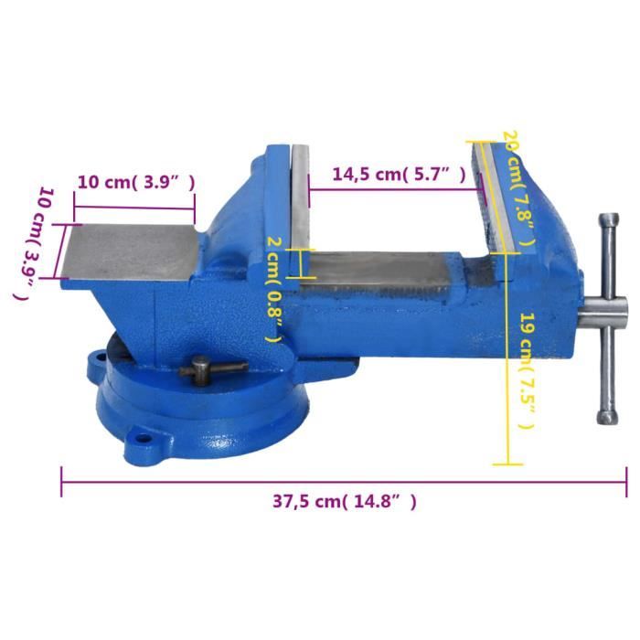 Étau d'établi bleu 200 mm fonte Dilwe984214 - Cdiscount Bricolage