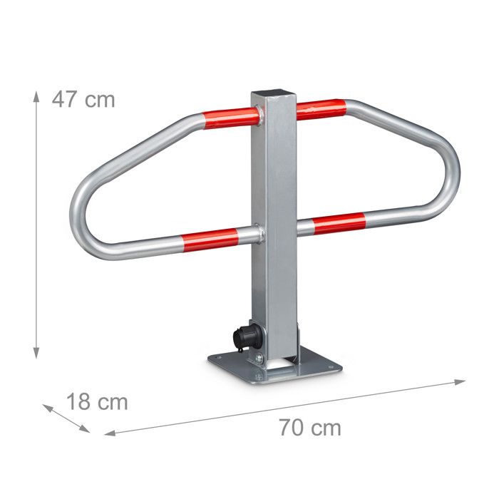 Barrière de parking rabattable RELAXDAYS - HxlxP: 47 x 70 x 18 cm ...