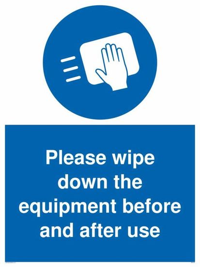 Viking signs - MH6159-A1P-1M - Veuillez essuyer l'equipement avant et ...