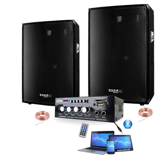 SONO 600 + AMPLI + 2 ENCEINTES 300W PACK DJ SONO MIX LED LIGHT SOIRÉE ...