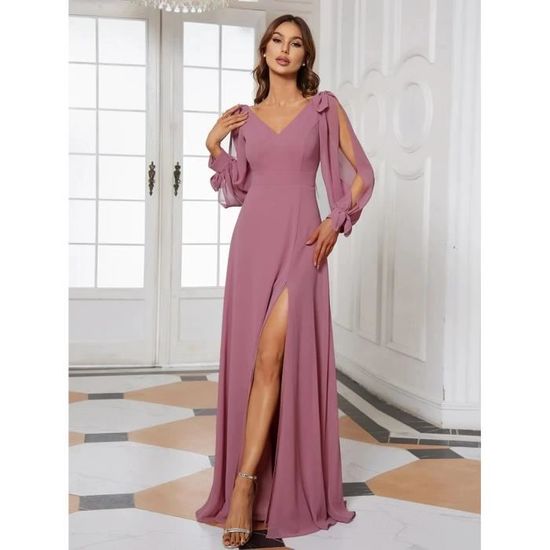 Robe,EVER PRETTY-robe de demoiselle d'honneur en mousseline,élégante ...
