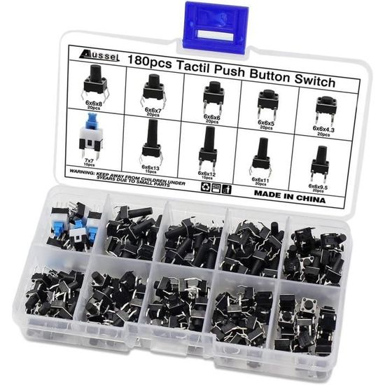 Kit De 180 Boutons Poussoirs - 10 Modèles[H2703] - Cdiscount Bricolage