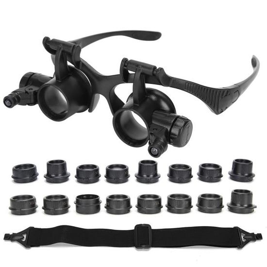 Loupe serre-tête VGEBY avec LED 2,5X-25X et 16 lentilles pour lecture et réparation - Cdiscount ...