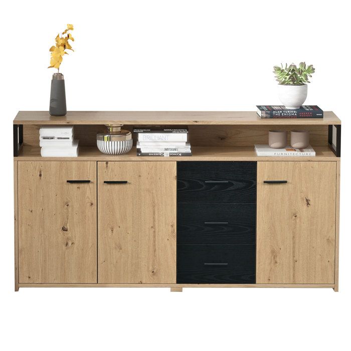 Buffet - Buffet Moderne avec Tiroirs et Portes, Meuble Polyvalent pour ...