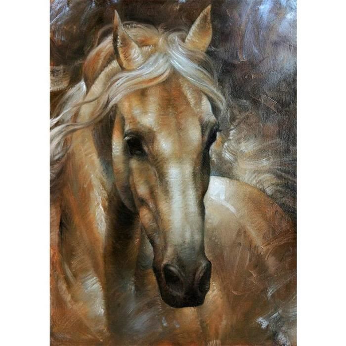 Diamond Painting Complet, Beau Brown Cheval Animaux Diamant Painting ...