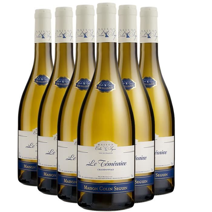 Le Téméraire Chardonnay Excellence Blanc 2022 - Lot de 6x75cl - Maison ...
