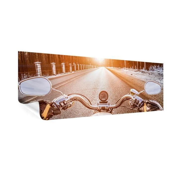 Poster Panoramique Sur une moto 90 x 30 cm - Cdiscount