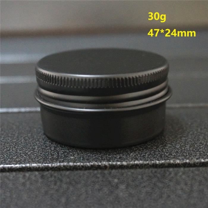 Bouteille,Boîte ronde en aluminium noir mat, boîtes métalliques vides ...