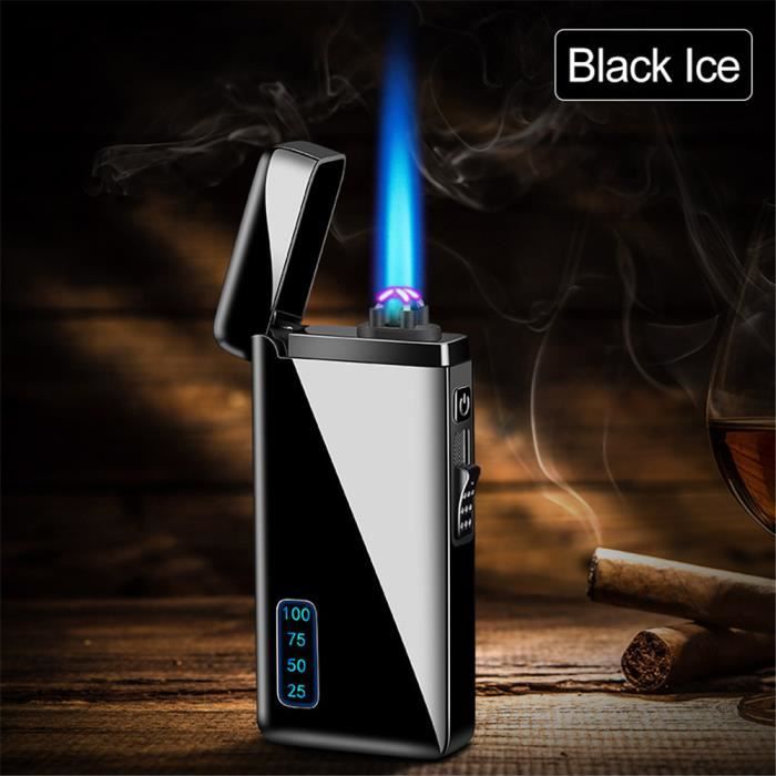 Briquet Usb Métallique Coupevent Torche Turbo Jet Double Arc Écran Led ...