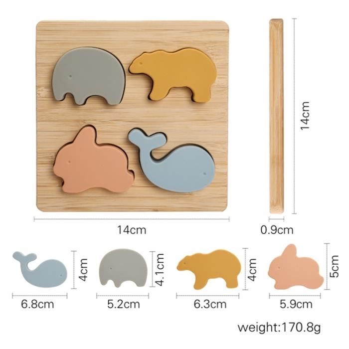 Casse-Tete BCC91 Bébé en bois formes géométriques Montessori Puzzle tri ...