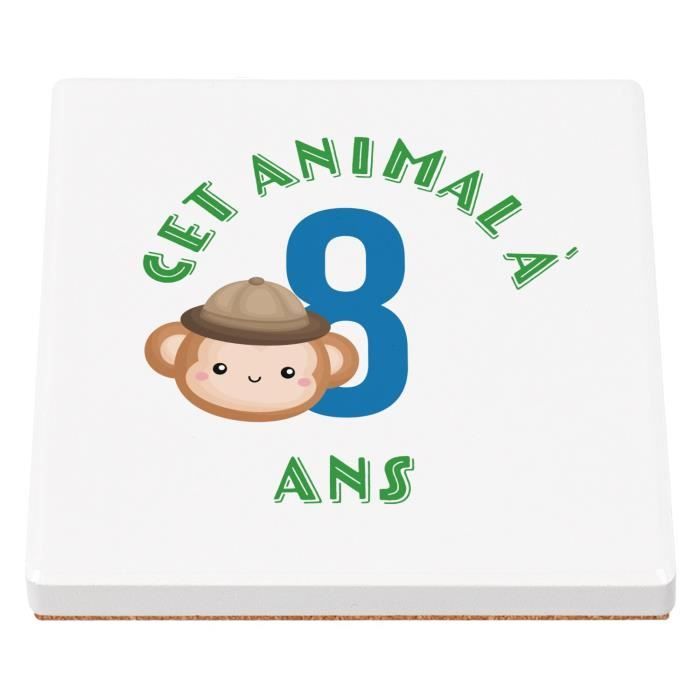 Sous Verre Céramique (1 unité) Cet Animal À 8 Ans Anniversaire ...