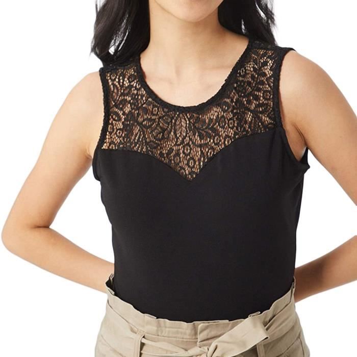 Body Noir et dentelle Femme Vero Moda Alberta Black - Cdiscount Prêt-à ...