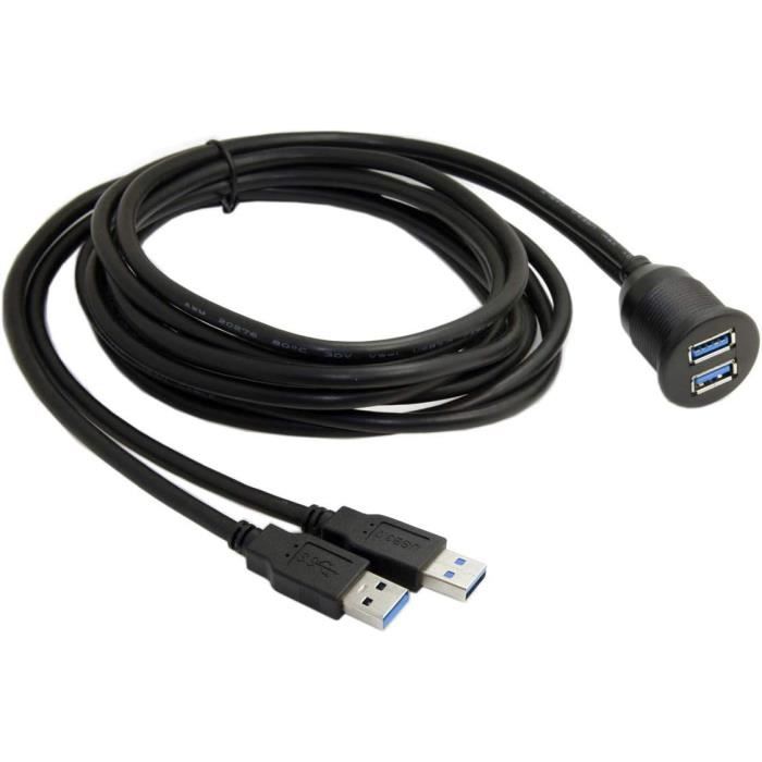 Câble D'Extension Double Usb 3.0 Étanche Pour Voiture - 1 M - Câble Aux ...