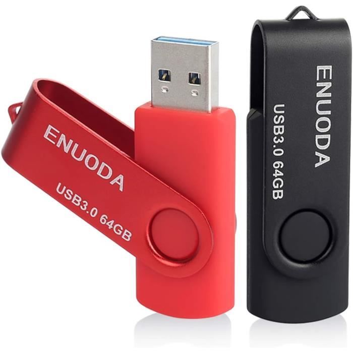 Lot De 2 Clé Usb 64 Go Usb 3.0 Flash Drive Stockage Rotation Disque ...