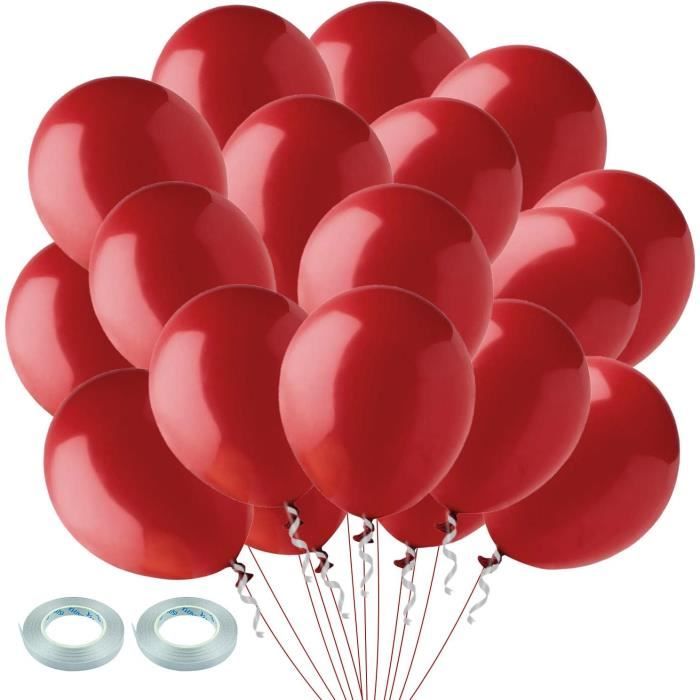 Ballon Rouge, 100 Pièce Ballons Rouge, Arche Ballon Rouge, 30 Cm Ballon ...